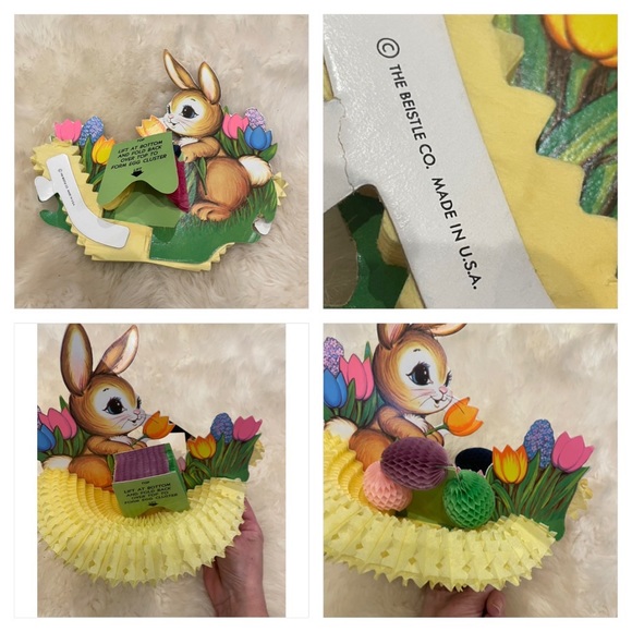 Vintage | Holiday | Vintage 979 Honeycomb Centerpiece Bunny Nest By The ...